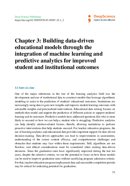 (PDF) Building data-driven educational models through the integration of machine learning and ...