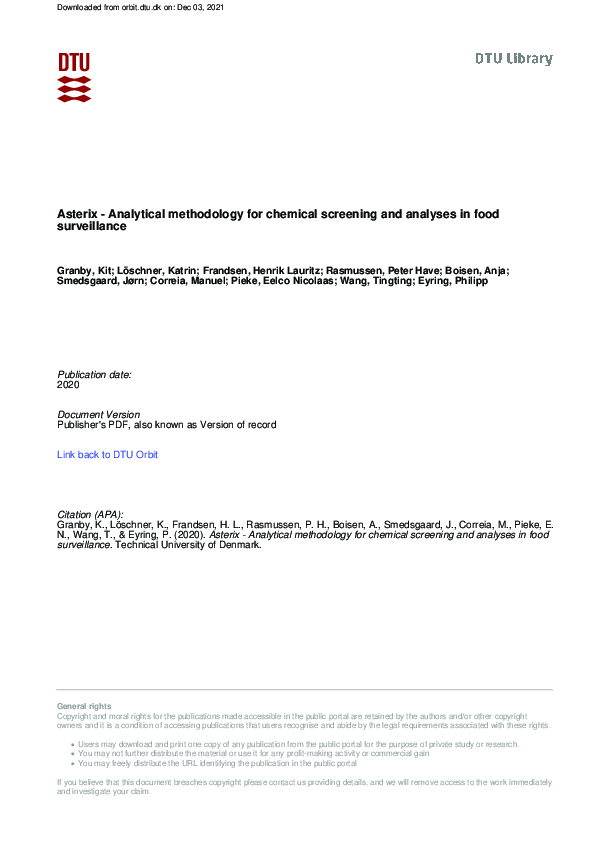 (PDF) Asterix - Analytical methodology for chemical screening and ...