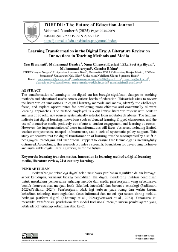 (PDF) Learning Transformation in the Digital Era: A Literature Review ...