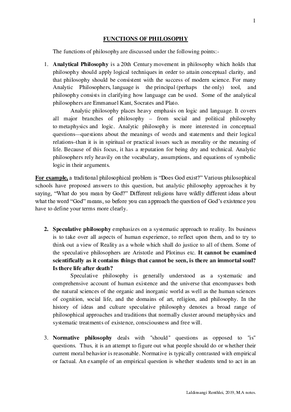 (PDF) Need and Functions of Philosophy of Education