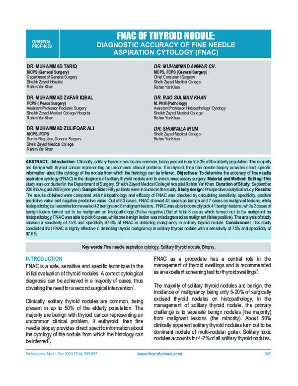 (PDF) Fnac of Thyroid Nodule