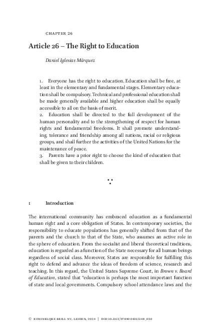 (PDF) Article 26 -The Right to Education