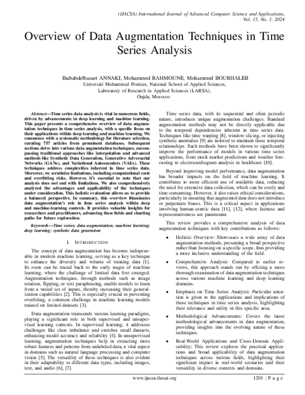 (PDF) Overview of Data Augmentation Techniques in Time Series Analysis