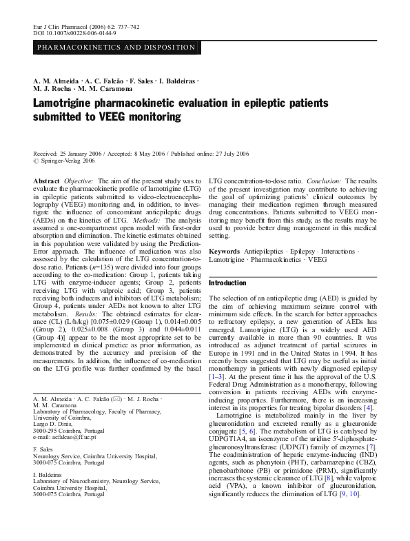 (PDF) Lamotrigine pharmacokinetic evaluation in epileptic patients ...