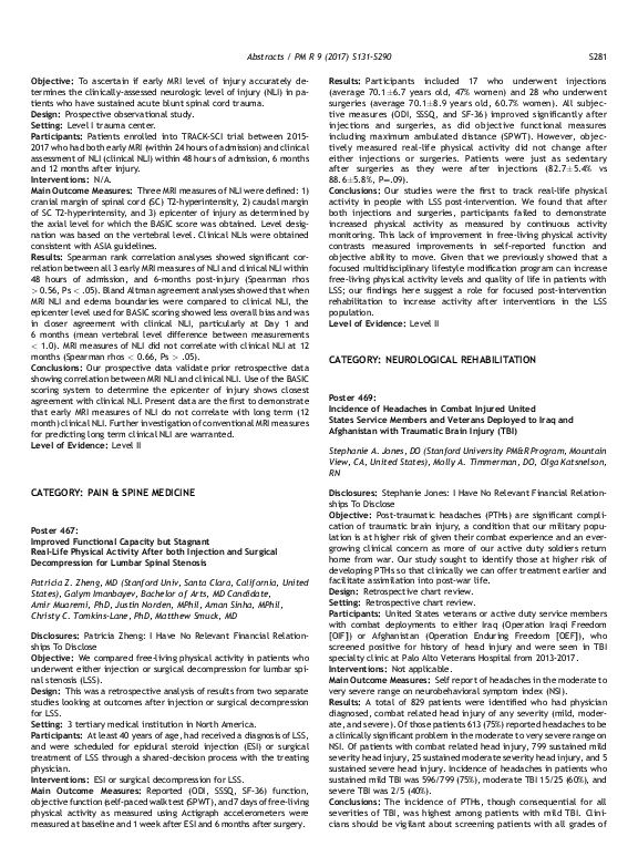 (PDF) Poster 469: Incidence of Headaches in Combat Injured United ...