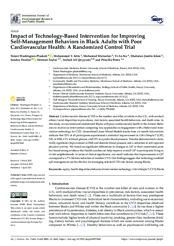 (PDF) Impact of Technology-Based Intervention for Improving Self ...