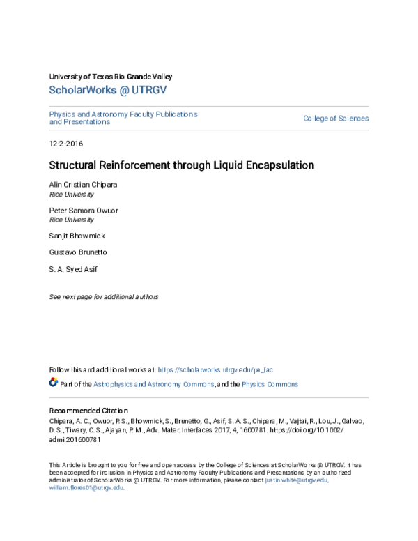(PDF) Structural Reinforcement through Liquid Encapsulation