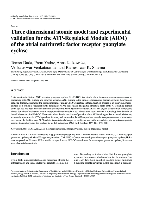 (PDF) Three dimensional atomic model and experimental validation for the ATP-regulated module ...