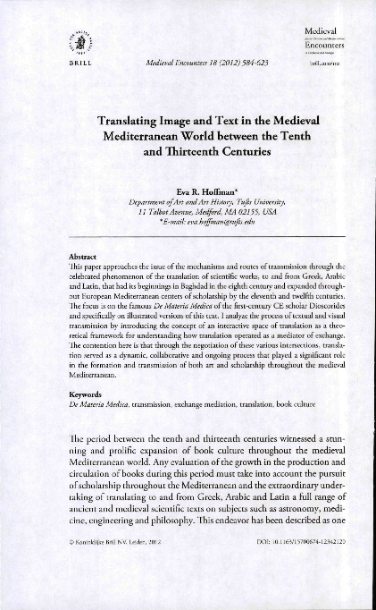 (PDF) Translating Image and Text in the Medieval Mediterranean World ...