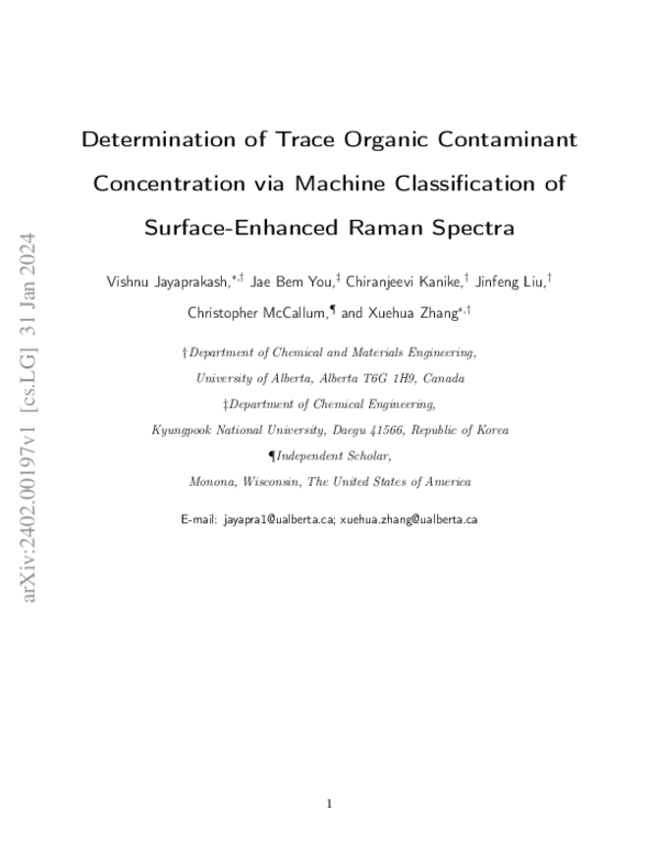 (PDF) Determination of Trace Organic Contaminant Concentration via ...