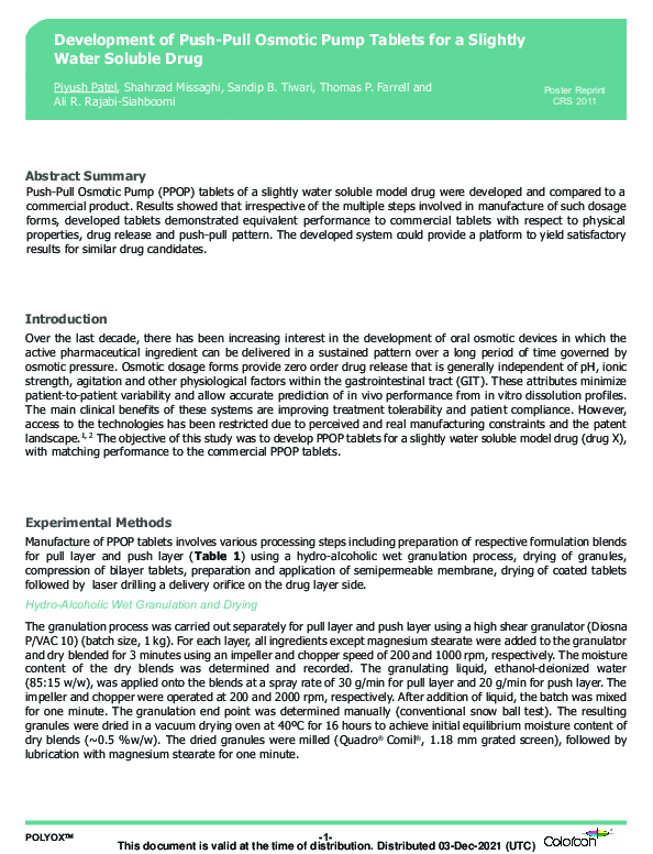 (PDF) Development of Push-Pull Osmotic Pump Tablets for a Slightly ...