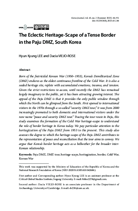 (PDF) The Eclectic Heritage-Scape of a Tense Border in the Paju DMZ ...