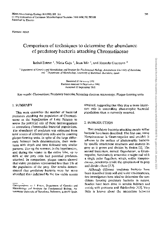 (PDF) Comparison of techniques to determine the abundance of predatory ...