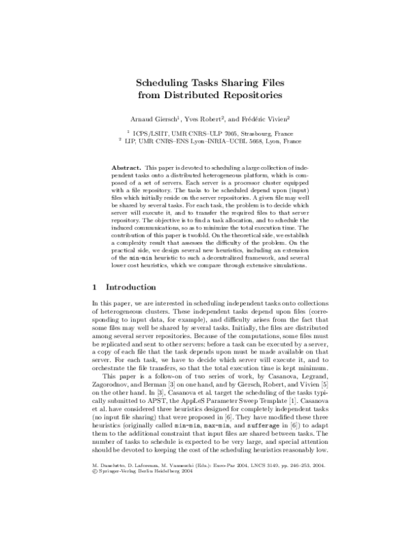 (PDF) Scheduling Tasks Sharing Files from Distributed Repositories (revised version)