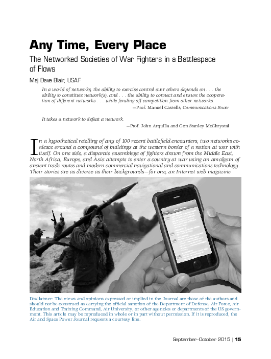 (PDF) Any Time, Every Place: The Networked Societies of War Fighters in ...