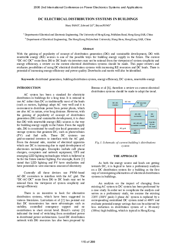 (PDF) DC Electrical Distribution Systems in Buildings