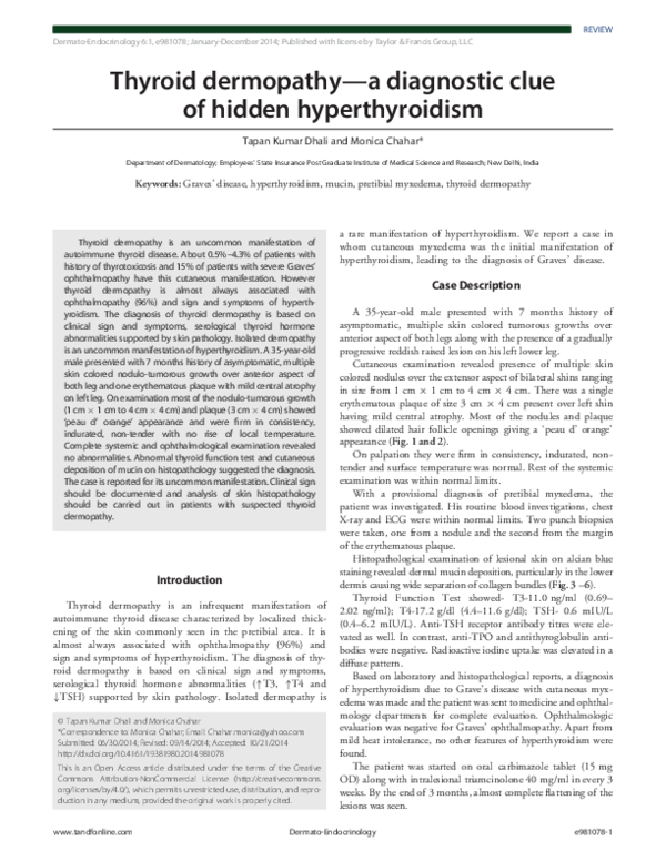 (PDF) Thyroid dermopathy—a diagnostic clue of hidden hyperthyroidism