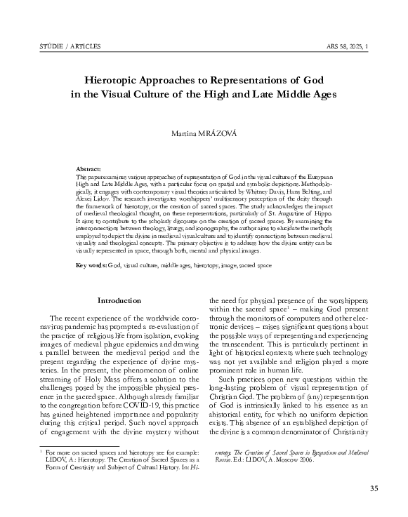 (PDF) Hierotopic Approaches to Representations of God in the Visual ...