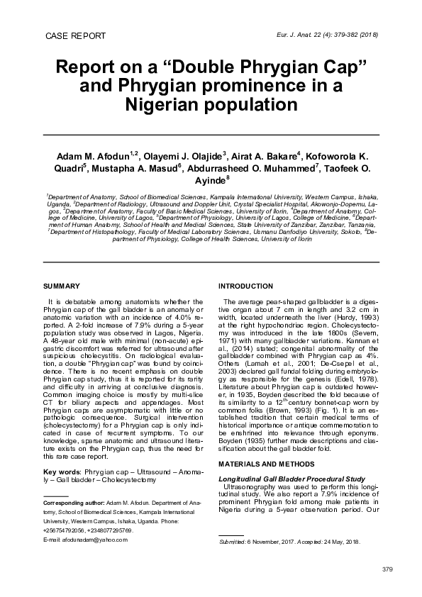 (PDF) Report on a Double Phrygian Cap and Phrygian prominence in a ...