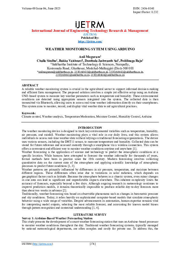 (PDF) WEATHER MONITORING SYTEM USING ARDUINO