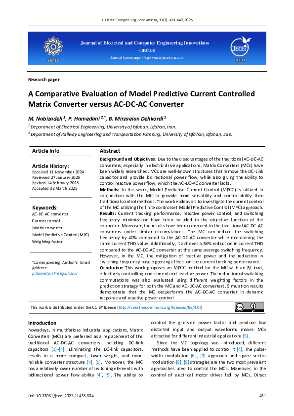 (PDF) A Comparative Evaluation of Model Predictive Current Controlled ...