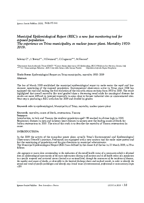 (PDF) Municipal Epidemiological Report (REC): a new fast monitoring ...