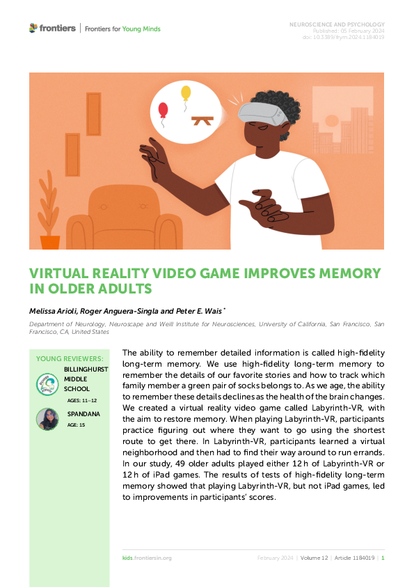 (PDF) Virtual Reality Video Game Improves Memory in Older Adults