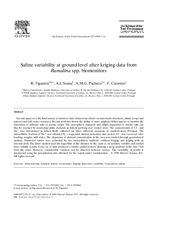 (PDF) Saline variability at ground level after kriging data from ...