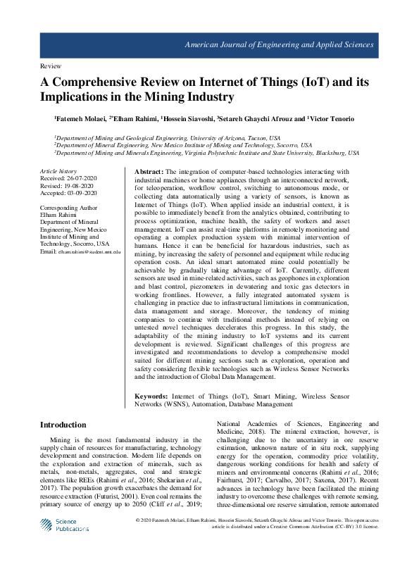 (PDF) A Comprehensive Review on Internet of Things (IoT) and its ...