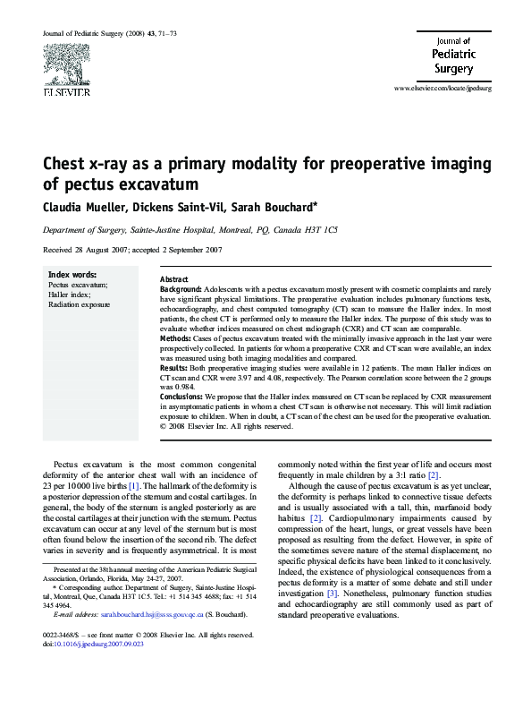 (PDF) Chest x-ray as a primary modality for preoperative imaging of ...