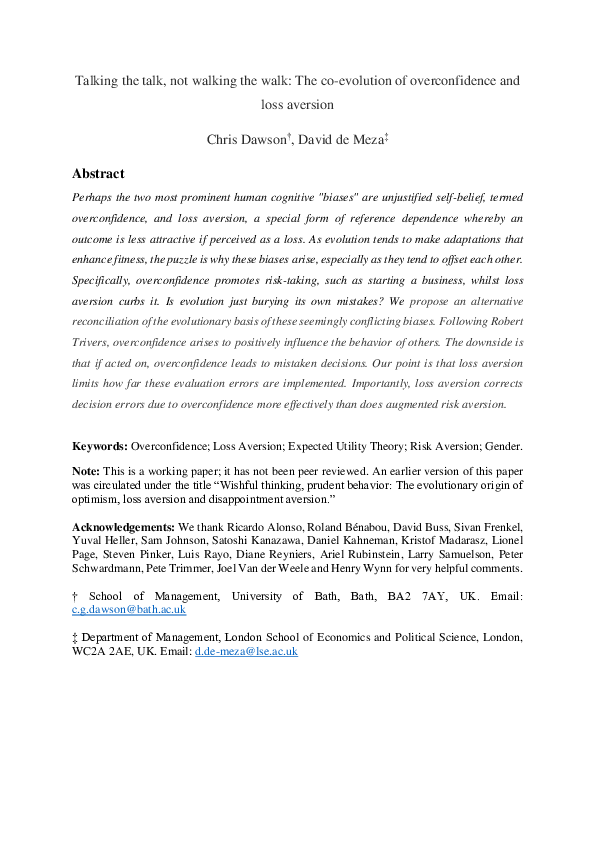 (PDF) Talking the talk, not walking the walk: The co-evolution of ...