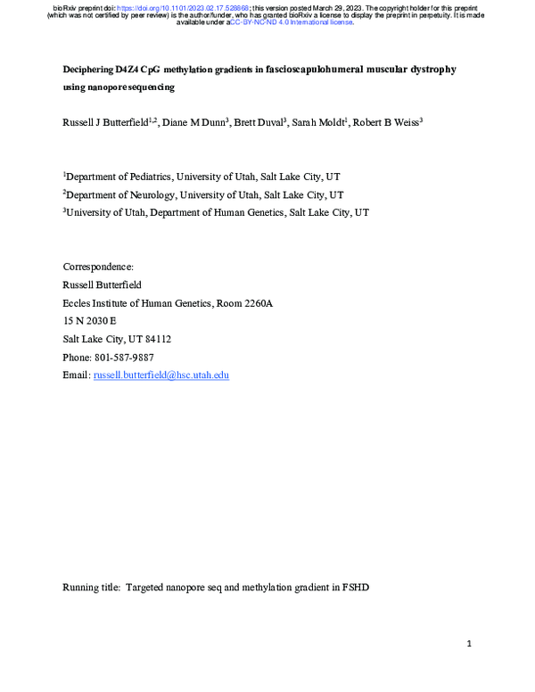 (PDF) Deciphering D4Z4 CpG methylation gradients in ...