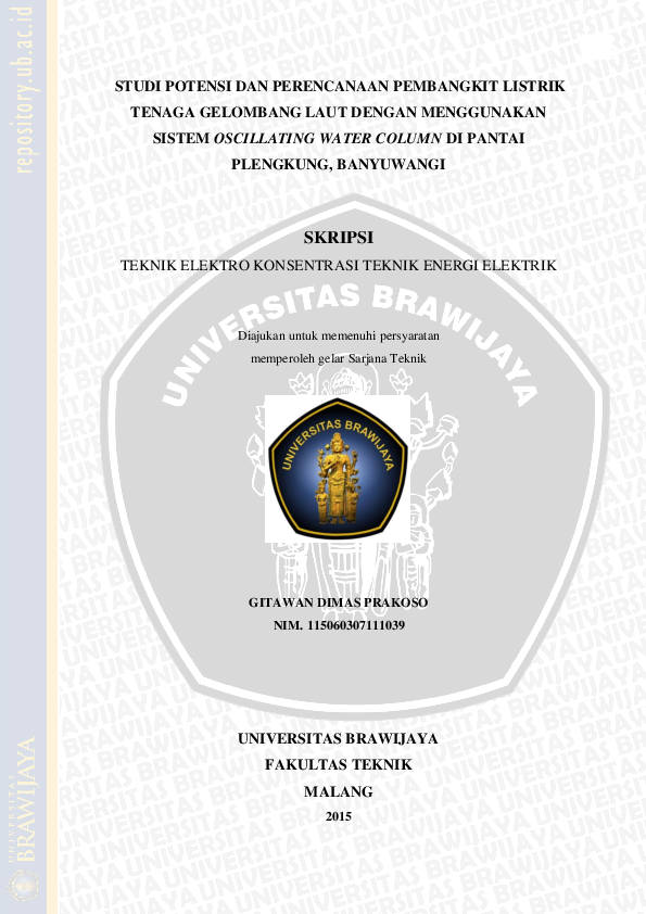 (PDF) Studi Potensi Dan Perencanaan Pembangkit Listrik Tenaga Gelombang ...