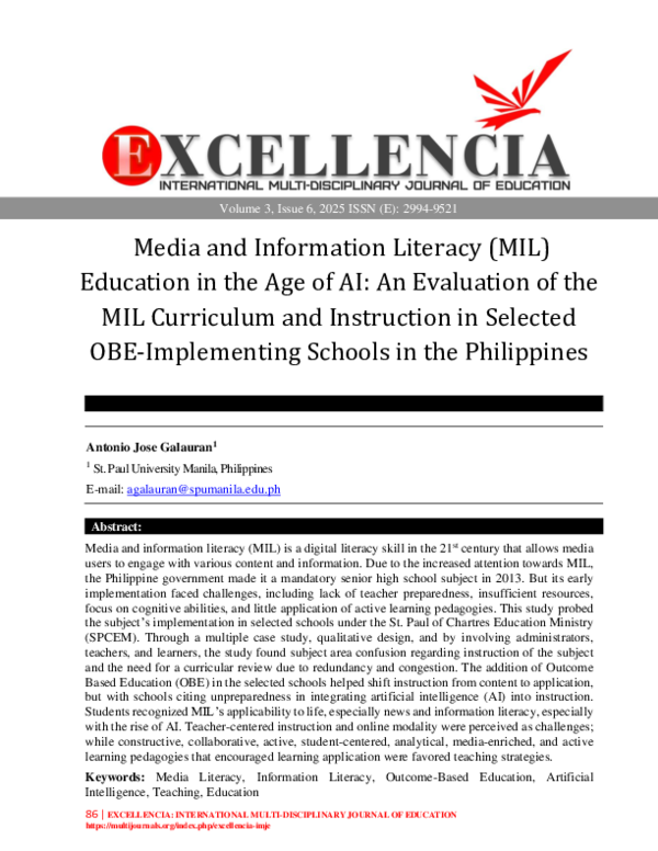 (PDF) Media and Information Literacy (MIL) Education in the Age of AI ...