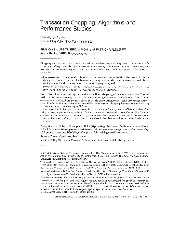 (PDF) Transaction chopping
