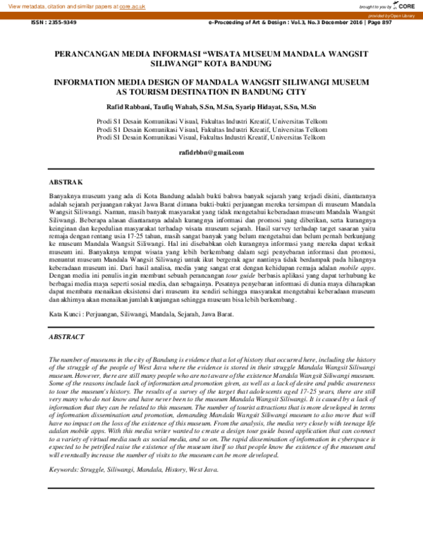 (PDF) Perancangan Media Informasi "wisata Museum Mandala Wangsit ...