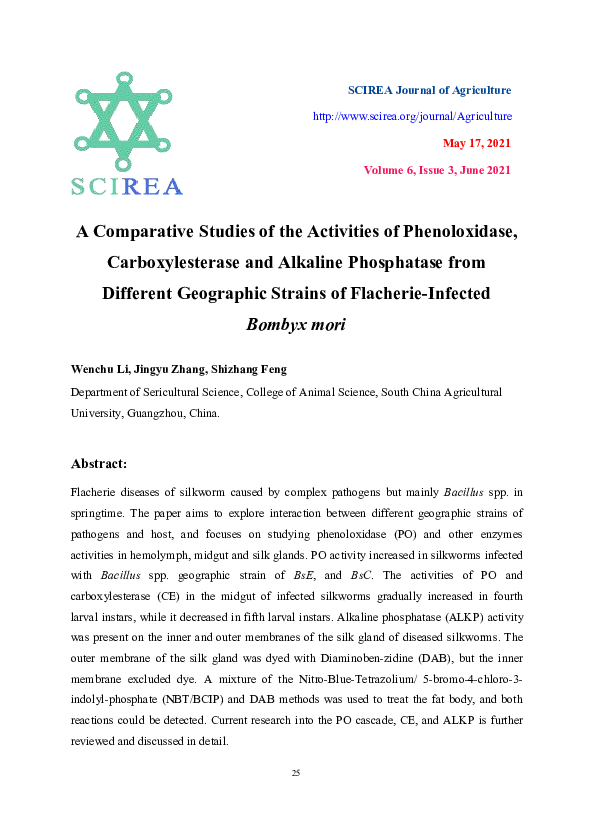 (PDF) A Comparative Studies of the Activities of Phenoloxidase ...