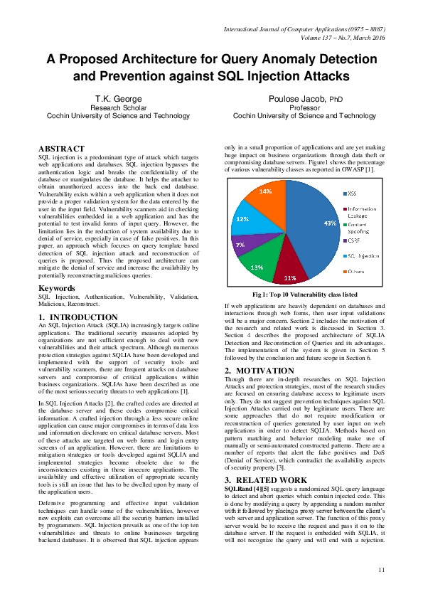 (PDF) A Proposed Architecture for Query Anomaly Detection and ...
