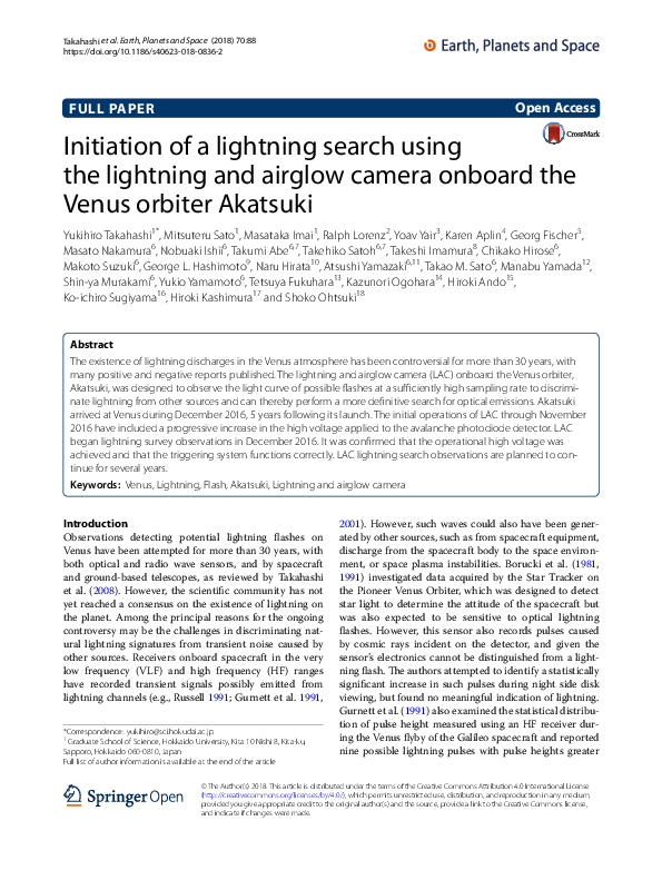 (PDF) Initiation of a lightning search using the lightning and airglow ...