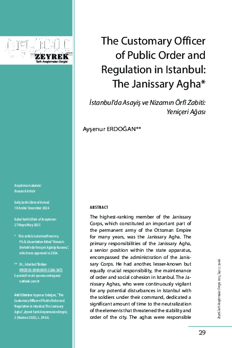 (PDF) The Customary Officer of Public Order and Regulation in Istanbul ...