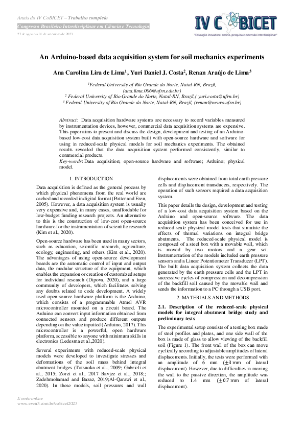 (PDF) An Arduino-based data acquisition system for soil mechanics ...