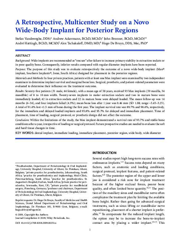 (PDF) A Retrospective, Multicenter Study on a Novo Wide-Body Implant ...