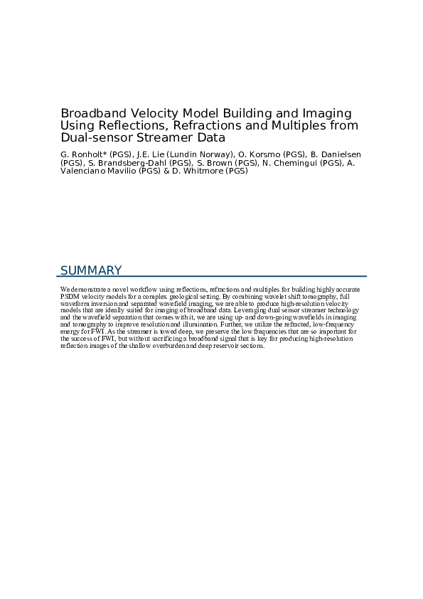 (PDF) Broadband Velocity Model Building and Imaging Using reflections ...