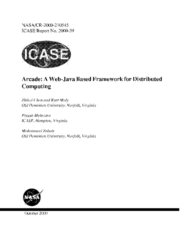 (PDF) Arcade: A web-Java based framework for distributed computing
