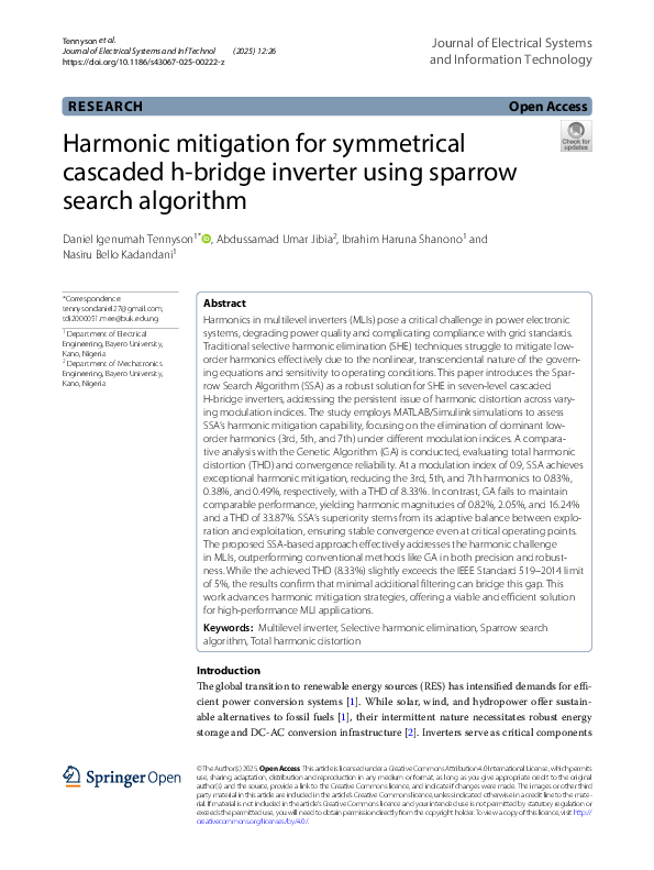 (PDF) Harmonic mitigation for symmetrical cascaded h-bridge inverter ...