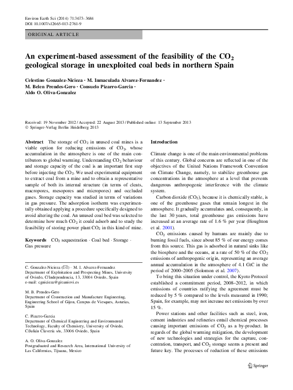(PDF) An experiment-based assessment of the feasibility of the CO2 ...