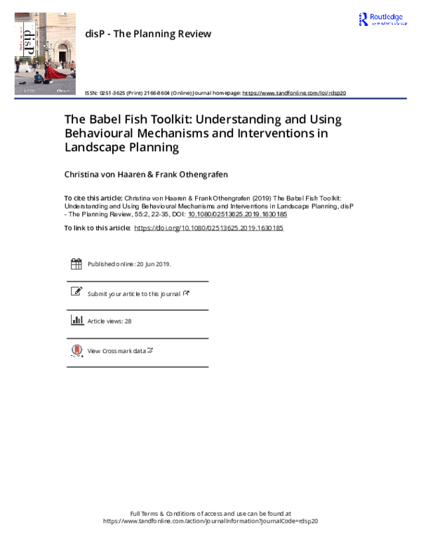 (PDF) The Babel Fish Toolkit: Understanding and Using Behavioural Mechanisms and Interventions ...