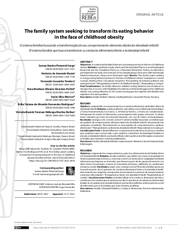 (PDF) The family system seeking to transform its eating behavior in the ...
