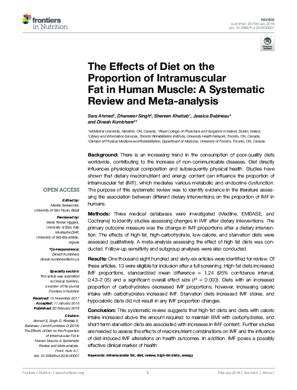 (PDF) The Effects of Diet on the Proportion of Intramuscular Fat in ...