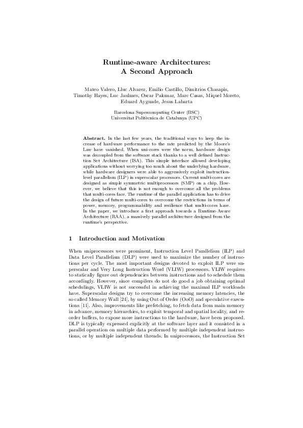 (PDF) Runtime Aware Architectures